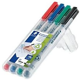 Staedtler Lumocolor Non-Permanente Folienstifte Mittel Feinspitze Farbig sortiert 4 Stück