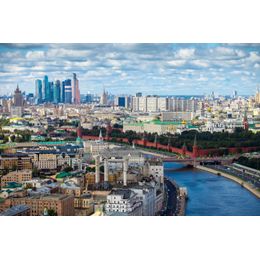 papermoon Fototapete "MOSKAU-STADT FLUSS SKYLINE BRÜCKEN KREML ROTE PLATZ" Tapeten Gr. B/L: 5,00 m x 2,80 m, Bahnen: 10 St., bunt Fototapeten