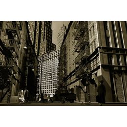 papermoon Fototapete "New York Schwarz & Weiß" Tapeten Gr. B/L: 5,00 m x 2,80 m, Bahnen: 10 St., schwarz (schwarz, weiß) Fototapeten