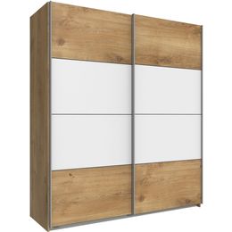 Schwebetürenschrank wimex "Easy" Schränke Gr. B/H/T: 135 cm x 210 cm x 65 cm, 2 St., weiß (plankeneichefarben, weiß) Schranksysteme und Schrankserien