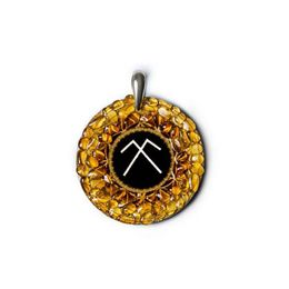Adelia´s Adelia´s Amulett Anhänger 925 Silber Bernstein Talisman, Himmelskuppel - Schutz und Fruchtbarkeit, gelb
