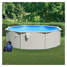 furnicato Pool mit Sandfilterpumpe 460x120 cm