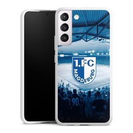 DeinDesign Handyhülle 1. FC Magdeburg Stadion 1. FCM 1.FCM Arena, Samsung Galaxy S22+ Silikon Hülle Bumper Case Handy Schutzhülle, weiß