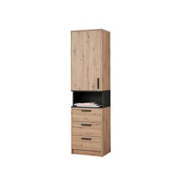 Marmex Möbel Regal Grant G6 Mehrzweckregal mit Schubladen bietet Stauraum, braun, artisan