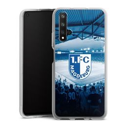 DeinDesign Handyhülle 1. FC Magdeburg Stadion 1. FCM 1.FCM Arena, Huawei Nova 5T Silikon Hülle Bumper Case Handy Schutzhülle, weiß, transparent