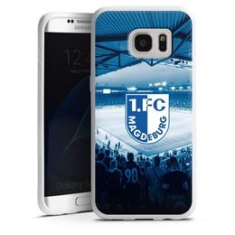 DeinDesign Handyhülle 1. FC Magdeburg Stadion 1. FCM 1.FCM Arena, Samsung Galaxy S7 Edge Silikon Hülle Bumper Case Handy Schutzhülle, weiß