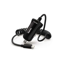 Hama KFZ Schnell-Ladekabel Lightning Spiral-Kabel Schwarz Tablet-Kabel