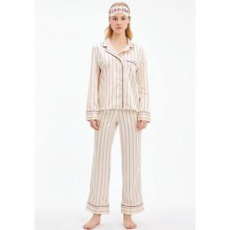 Calvin Klein Underwear Pyjama L/S PANT SET (Set, 3 Stück) im Set Pyjama & Schlafmaske, beige