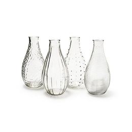 Annimuck Tischvase 4 x Glas Vase decor h24 d12 cm Set Vintage Glasvase klar (4 St)