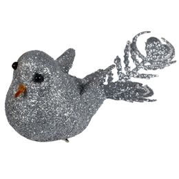 BURI Christbaumschmuck Weihnachtsbaumschmuck Vogel mit Glitter 4er-Set Christbaumschmuck Deko