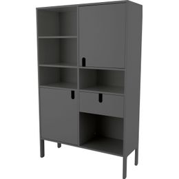 Highboard Tenzo "UNO" Sideboards Gr. B/H/T: 109 cm x 176 cm x 40 cm, grau Highboards mit 2 Türen, 1 Schublade und 5 offenen Fächer