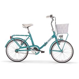 Faltrad MBM "New Angela" Fahrräder Gr. 40 cm, 20 Zoll (50,80 cm), blau (türkis) Alle Fahrräder