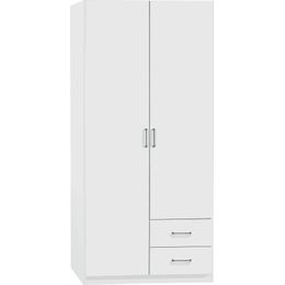 Kleiderschrank Rauch "P4You" Schränke Gr. B/H/T: 91 cm x 197 cm x 54 cm, mit Schubkästen, 2 St., weiß Kleiderschränke