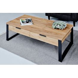 Couchtisch Jahnke "LOOP COFFEE" Tische Gr. B/H/T: 118 cm x 40 cm x 59 cm, braun (kerneiche, schwarz, kerneiche) Couchtische eckig