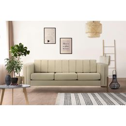 3-Sitzer Home Affaire "Haki", beige, B:220cm H:74cm T:88cm, Sofas