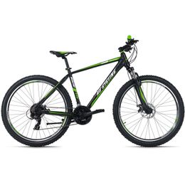 KS-Cycling Mountainbike KS CYCLING "Morzine" Fahrräder Gr. 53 cm, 27,5 Zoll (69,85 cm), schwarz (schwarz, grün) Hardtail