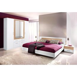 Schlafzimmer-Set Rauch "Burano" Schlafzimmermöbel-Sets Gr. mit 4-trg. Schrank, weiß (weiß, struktureichefarben hell) Komplett Schlafzimmer