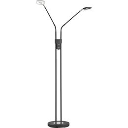 Fischer und Honsel LED Stehlampe FISCHER & HONSEL "Dent" Lampen Gr. 2 flammig, Ø 25 cm Höhe: 25 cm, braun (sand schwarz) LED Bogenlampe Bogenlampen