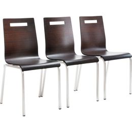 mayer Sitzmöbel Stapelstuhl MAYER SITZMÖBEL "myLIFE" Stühle Gr. B/H/T: 53 cm x 87 cm x 55 cm, 1 St., Gestell Chrom, Rechteckrohr-Sitz-/Rückenformschale aus durchgehendem Schichtholz mit Wenge-Laminat-stapelbar (ma x . 5 Stühle) + Stahl, grau (wenge, chrom) Stapelstühle