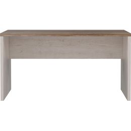 Schreibtisch FORTE "Duro" Tische Gr. B/H/T: 140 cm x 72,2 cm x 80 cm, weiß (pinie weiß, eiche antik, pinie antik) Schreibtische