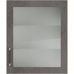 IMPULS KÜCHEN Glashängeschrank "Prag", Breite/Höhe: 60/72,3 cm vormontiert, mit Soft-Close, mit Glasdrehtür, grau