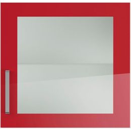 IMPULS KÜCHEN Glashängeschrank "Turin", Breite 60 cm mit Glasdrehtür, rot