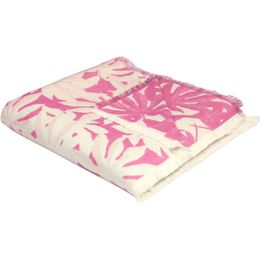 Wohndecke Adam "Jungle" Wohndecken Gr. B/L: 150 cm x 210 cm, pink Baumwolldecken GOTS zertifiziert - nachhaltig aus Bio-Baumwolle, Kuscheldecke