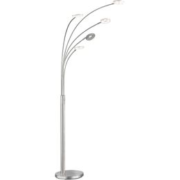 Fischer und Honsel LED Bogenlampe FISCHER & HONSEL "Dent" Lampen Gr. 5 flammig, Höhe: 225,00 cm, grau (nickelfarben) Bogenlampen