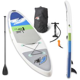 F 2 Inflatable SUP-Board F2 "F2 Line Up SMO blue mit Carbonpaddel" Wassersportboards Gr. 10,5 320 cm, blau Stand Up Paddle