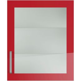 Glashängeschrank IMPULS KÜCHEN Schränke Gr. B/H/T: 60 cm x 72,3 cm x 34,5 cm, rechts-Rot Hochglanz, 1 St., rot (rot hochglanz) Hängeschränke mit Glasdrehtür