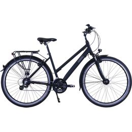 Trekkingrad HAWK Bikes "HAWK Trekking Lady Premium Black" Fahrräder Gr. 44 cm, 28 Zoll (71,12 cm), schwarz Fahrräder