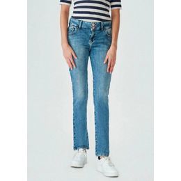 LTB Slim-fit-Jeans Molly mit doppelter Knopfleiste & Stretch, blau