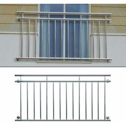 ECD Germany - Französischer Balkon, 90x128 cm, Silber, aus Edelstahl