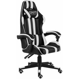 MAISONCHIC - Gaming-Stuhl Schreibtischstuhl Chefsessel Schwarz und Weiß Kunstleder DE99707