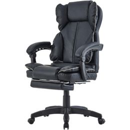 Trisens - Schreibtischstuhl Bürostuhl Gamingstuhl Racing Chair Chefsessel mit Fußstütze, Schwarz - Grau