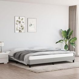 MAISONCHIC - Bettgestell Doppelbett Bett für Schlafzimmer Hellgrau 200x200 cm Stoff DE34167 - Grau