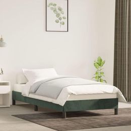 MAISONCHIC Bettgestell Einzelbett Bett für Schlafzimmer Dunkelgrün 100x200 cm Samt DE32839