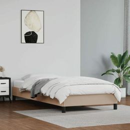 MAISONCHIC Bettgestell Einzelbett Bett für Schlafzimmer Cappuccino-Braun 80x200 cm Kunstleder DE63211