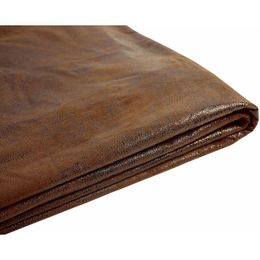 Beliani - Bezug Braun 160 x 200 cm Lederoptik für Bett Abnehmbares und waschbares Material Pflegeleicht Modern - Braun