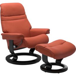 stressless® Fußhocker Sunrise, mit Classic Base, Gestell Schwarz, orange