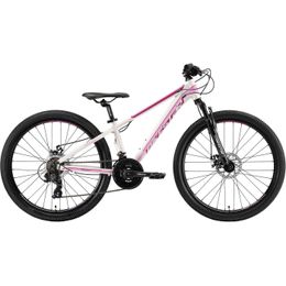 Bikestar Mountainbike, 21 Gang Shimano RD-TY300 Schaltwerk, Kettenschaltung, für Damen und Herren, Kettenschaltung, weiß