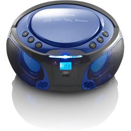 Lenco SCD-550SI CD-Radio m. MP3, USB, BT, Lichteffekt Boombox (FM-Tuner), blau