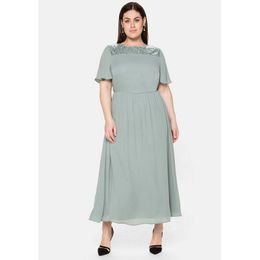 sheego Abendkleid Große Größen mit schimmernden Pailletten, grün