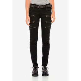 Cipo & Baxx Cipo & Baxx Slim-fit-Jeans mit auffälligen Details in Skinny Fit, schwarz|silberfarben