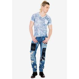 Cipo & Baxx Cipo & Baxx Bequeme Jeans im stylischen Destroyed-Look, blau