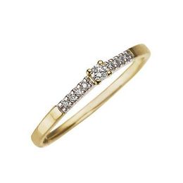 Firetti Diamantring Schmuck Geschenk Gold 333 Damenring Verlobungsring Goldring Memoire, mit Brillanten, gelb|goldfarben