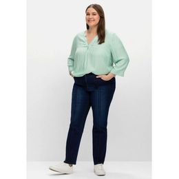 sheego Stretch-Jeans Große Größen mit Biesen, blau