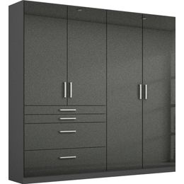 Schrank-Set Rauch "Homburg" Kastenmöbel-Sets Gr. B/H/T: 298 cm x 197 cm x 163 cm, grau (graumetallic, hochglanz effektgrau) Schranksysteme und Schrankserien