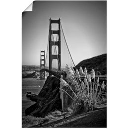 Wandbild Artland "San Francisco Golden Gate Bridge" Bilder Gr. B/H: 60 cm x 90 cm, Poster Amerika, 1 St., schwarz Bild Kunstdruck Poster Bilder als Alubild, Leinwandbild, Wandaufkleber oder in versch. Größen