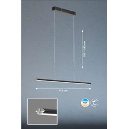 Fischer und Honsel LED Pendelleuchte FISCHER & HONSEL "Beat TW" Lampen Gr. 1 flammig, Ø 81 cm, silberfarben (schwarz, silberfarben) LED Hängeleuchten und Pendelleuchten